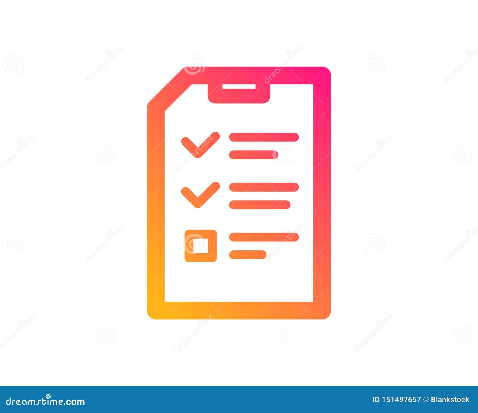 Checklist Document Icon. File Sign. Vector Stock Vector - Illustration ...