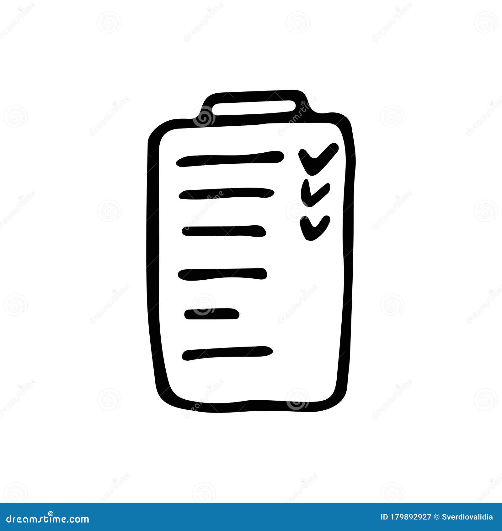 Checklist Doodle Vector Illustration. Hand Drawn Sketch Style. Vector ...