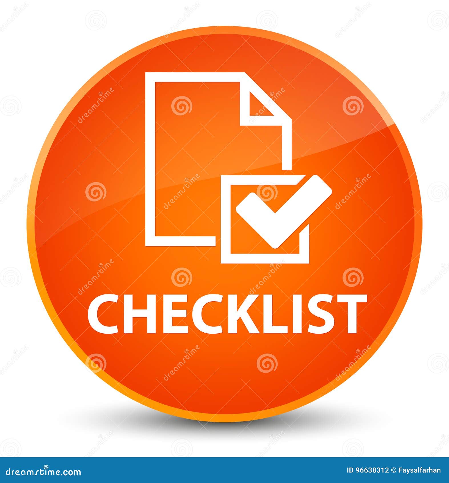 Checklist Elegant Orange Round Button Stock Illustration - Illustration ...