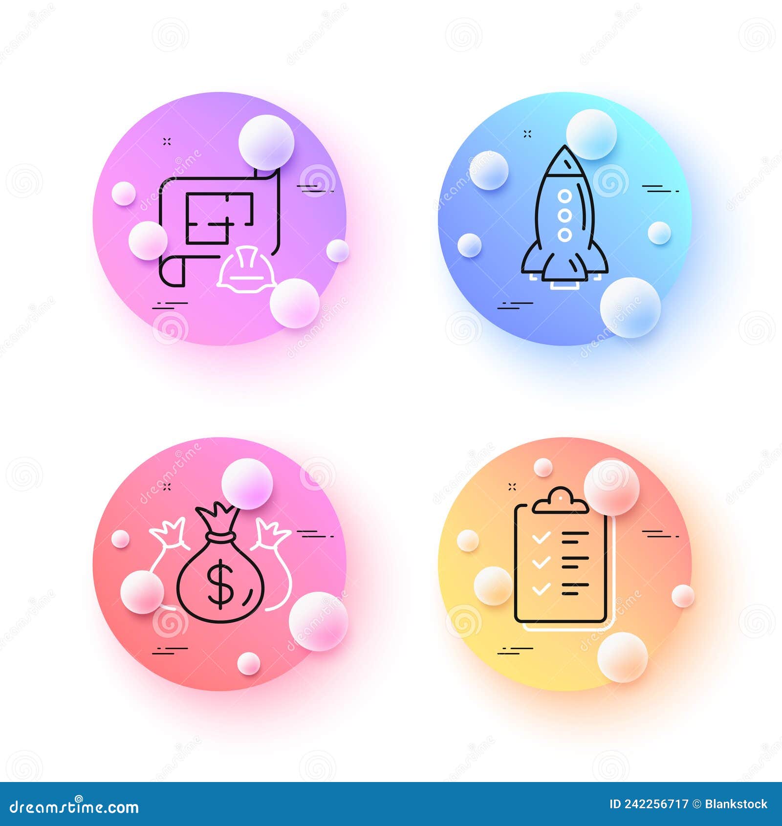 Engineering, Checklist And Document Icons. Dot Plot Sign. Construction ...