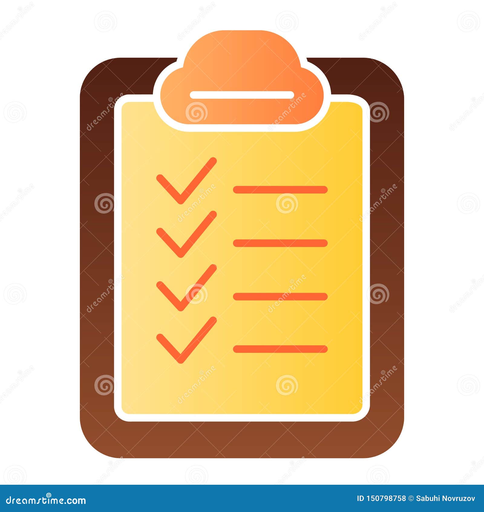 Checklist Flat Icon. Checkboard Color Icons in Trendy Flat Style Stock ...