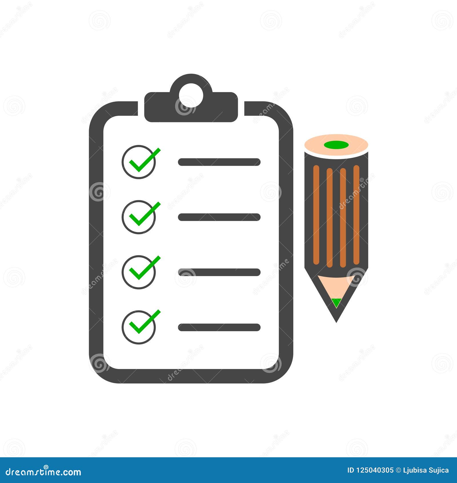 Checklist Flat Icon, Simple Vector Icon Stock Vector - Illustration of ...