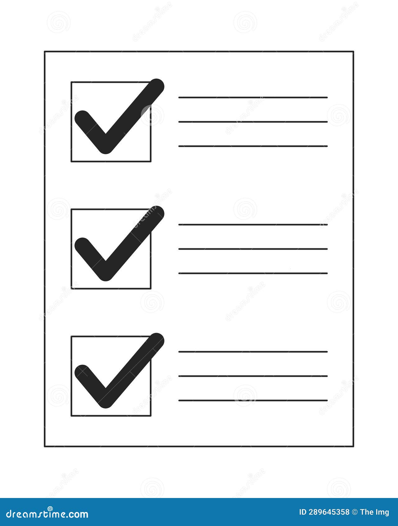 Checklist Flat Monochrome Isolated Vector Object Stock Illustration ...