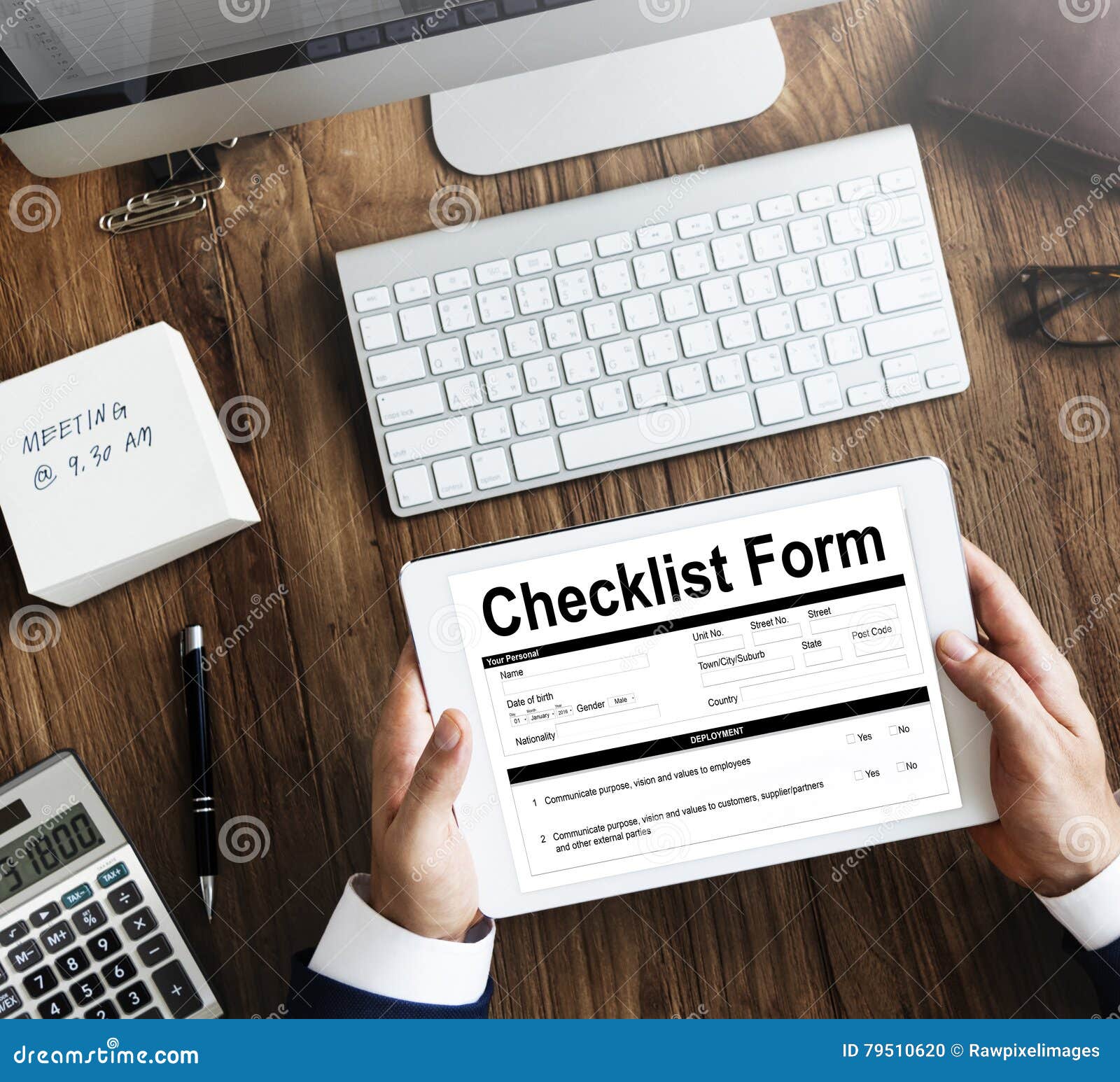 Checklist Form Document Data Information Contract Concept Stock Photo ...