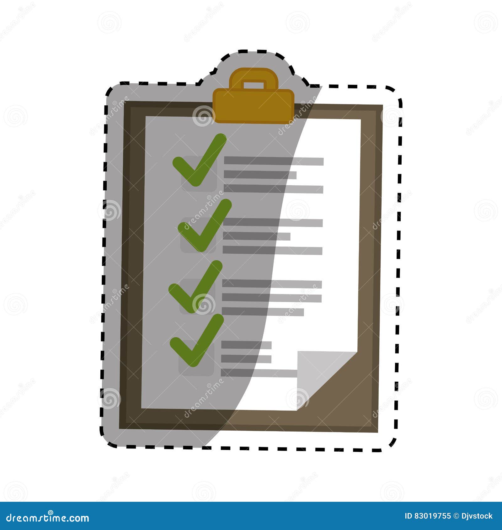 Checklist form symbol stock illustration. Illustration of report - 83019755
