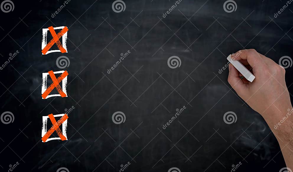 Checklist with Free Text Hand Writes on Blackboard Stock Image - Image ...