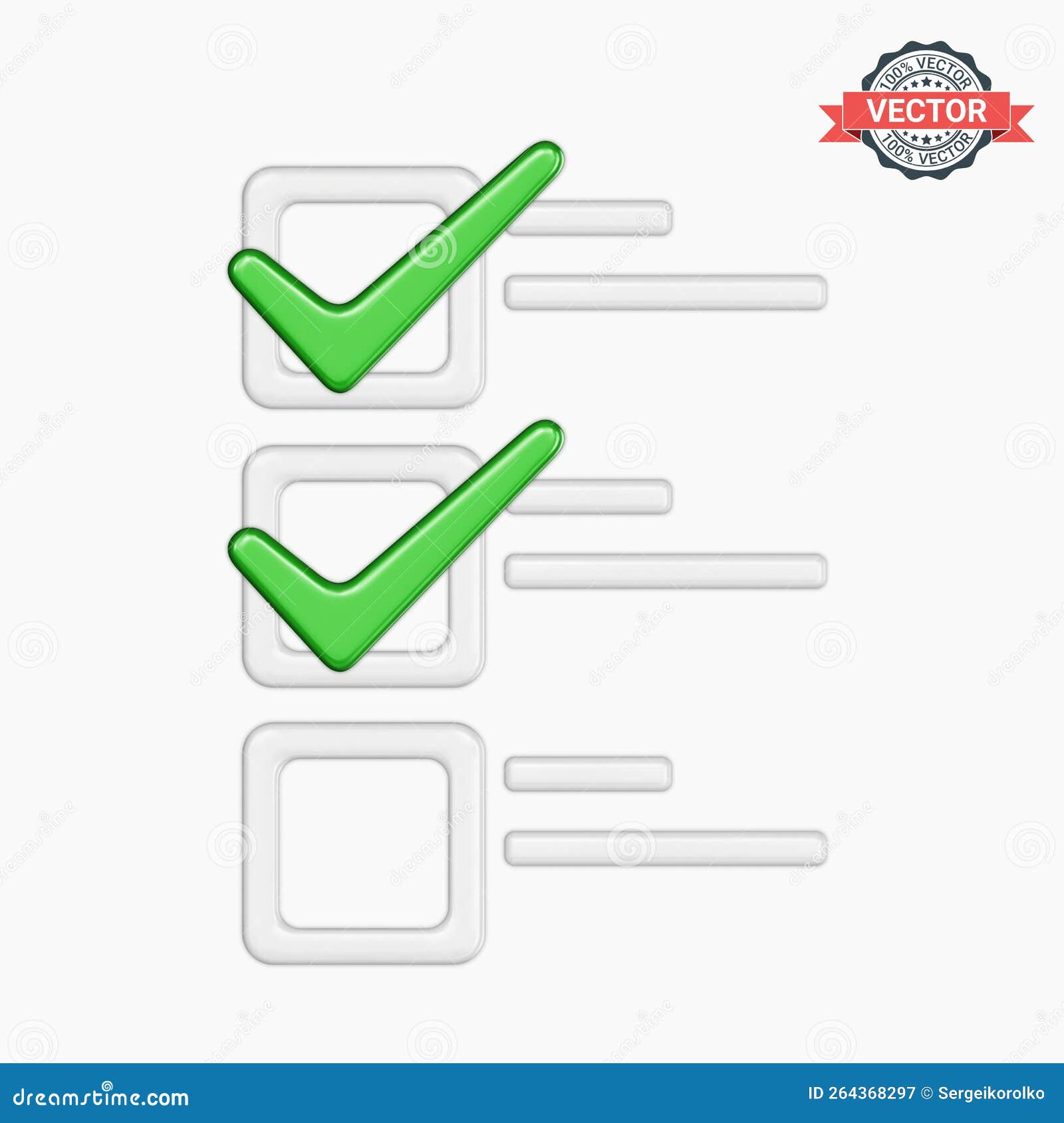 Checklist with Green Ticks or Check Marks Stock Vector - Illustration ...