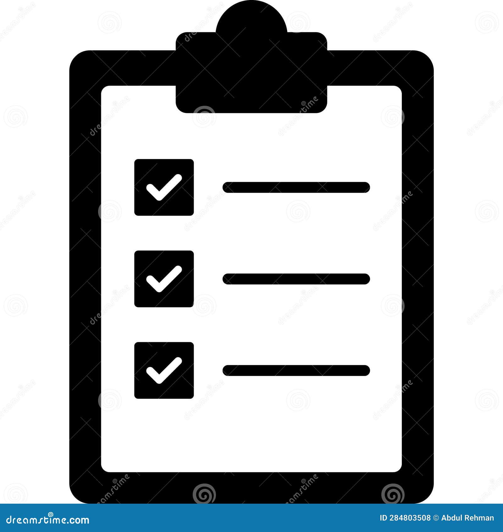 Checklist Half Glyph Vector Icon Which Can Easily Modified . Stock ...