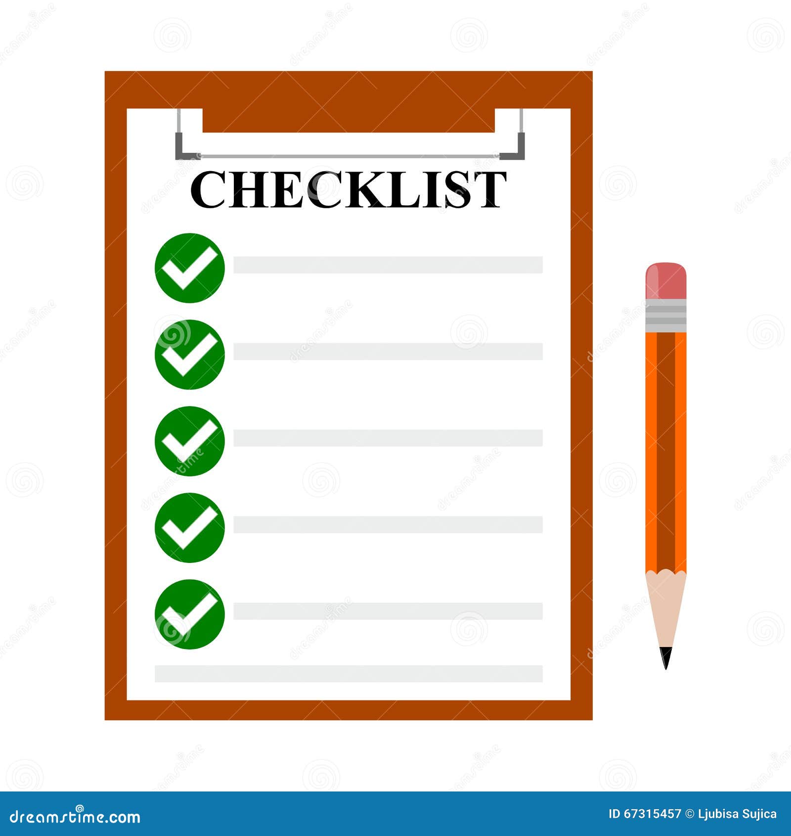 Checklist with hand brown stock vector. Illustration of partnership ...