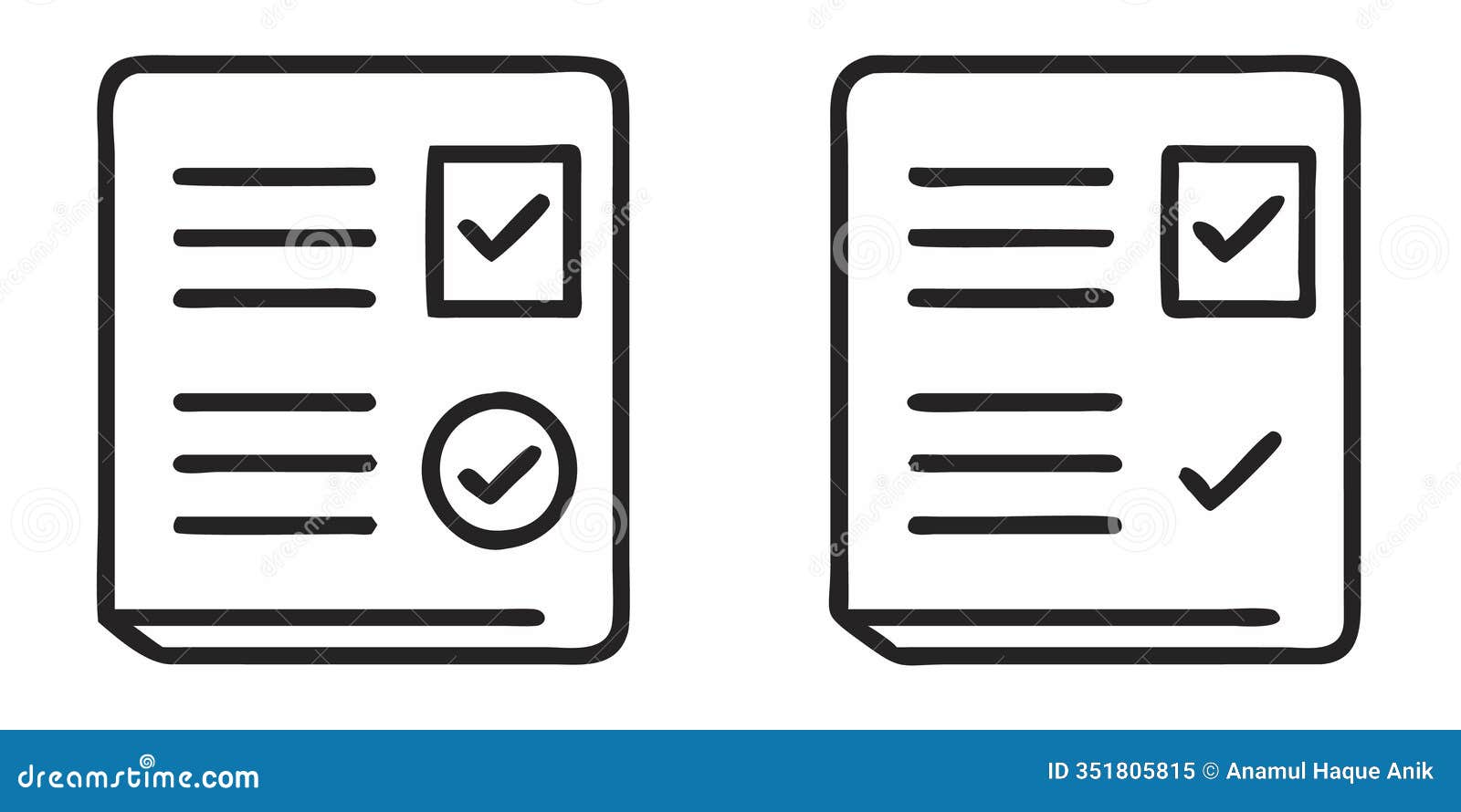 Checklist Hand Drawn Doodle Task List Forms Approved Documents Workflow ...