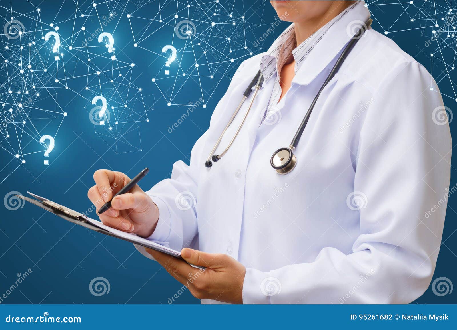 Checklist in the Hands of the Doctor . Stock Photo - Image of gesture ...