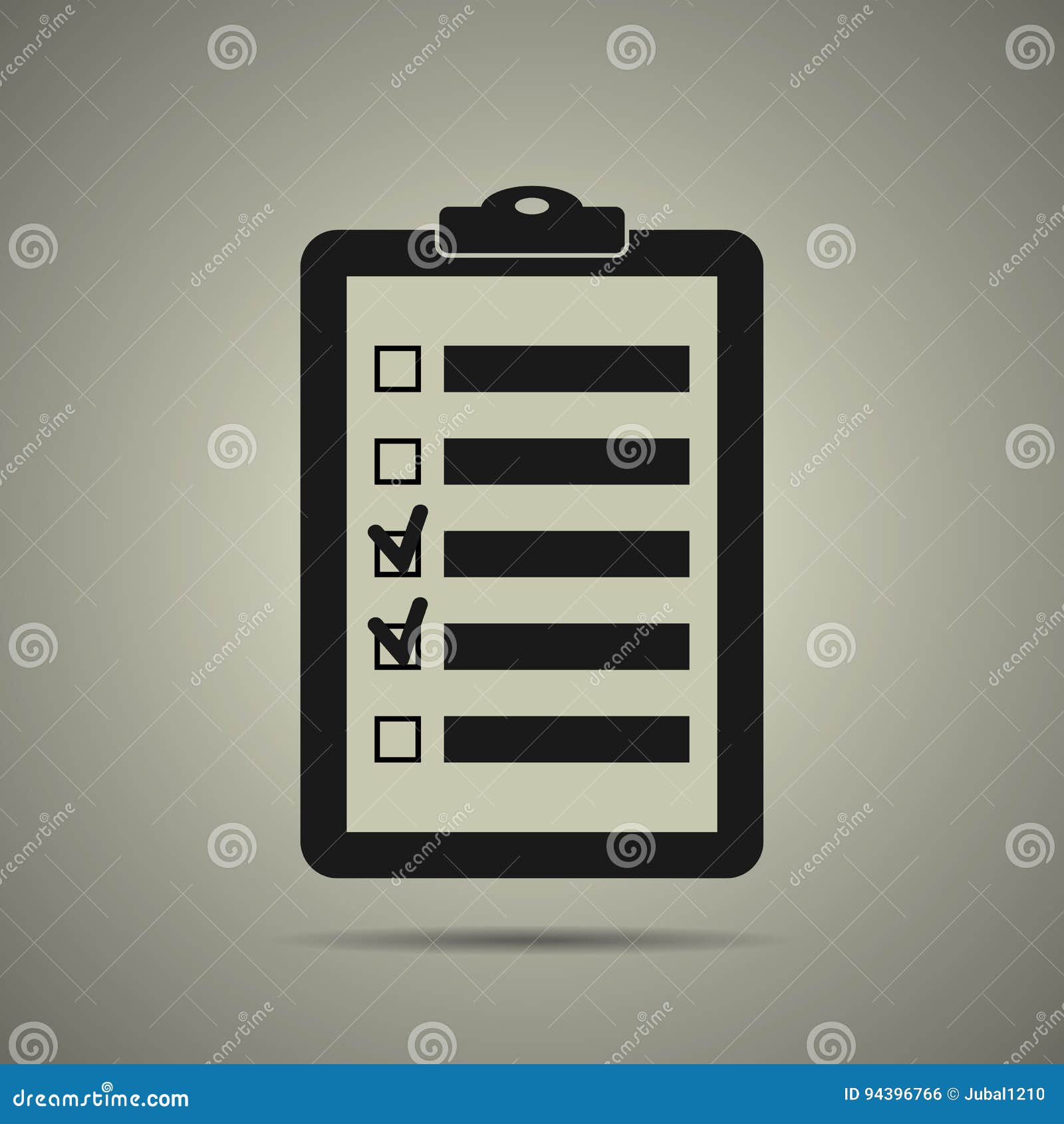 Checklist Icon in Black and White Style Stock Vector - Illustration of ...