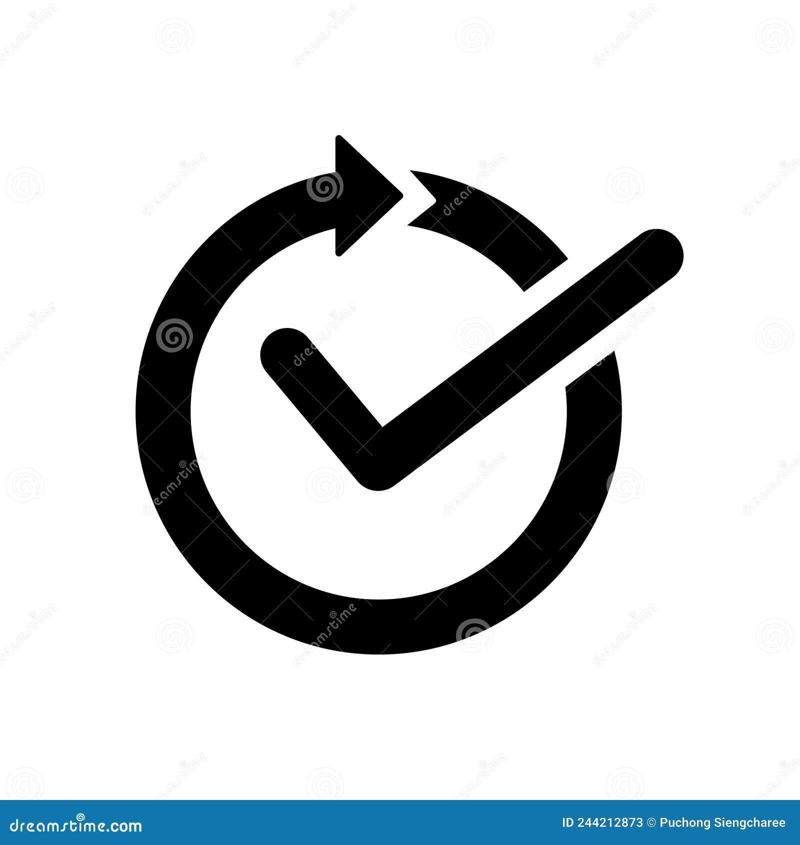 Checkmark and Continue Icon Stock Vector - Illustration of button ...