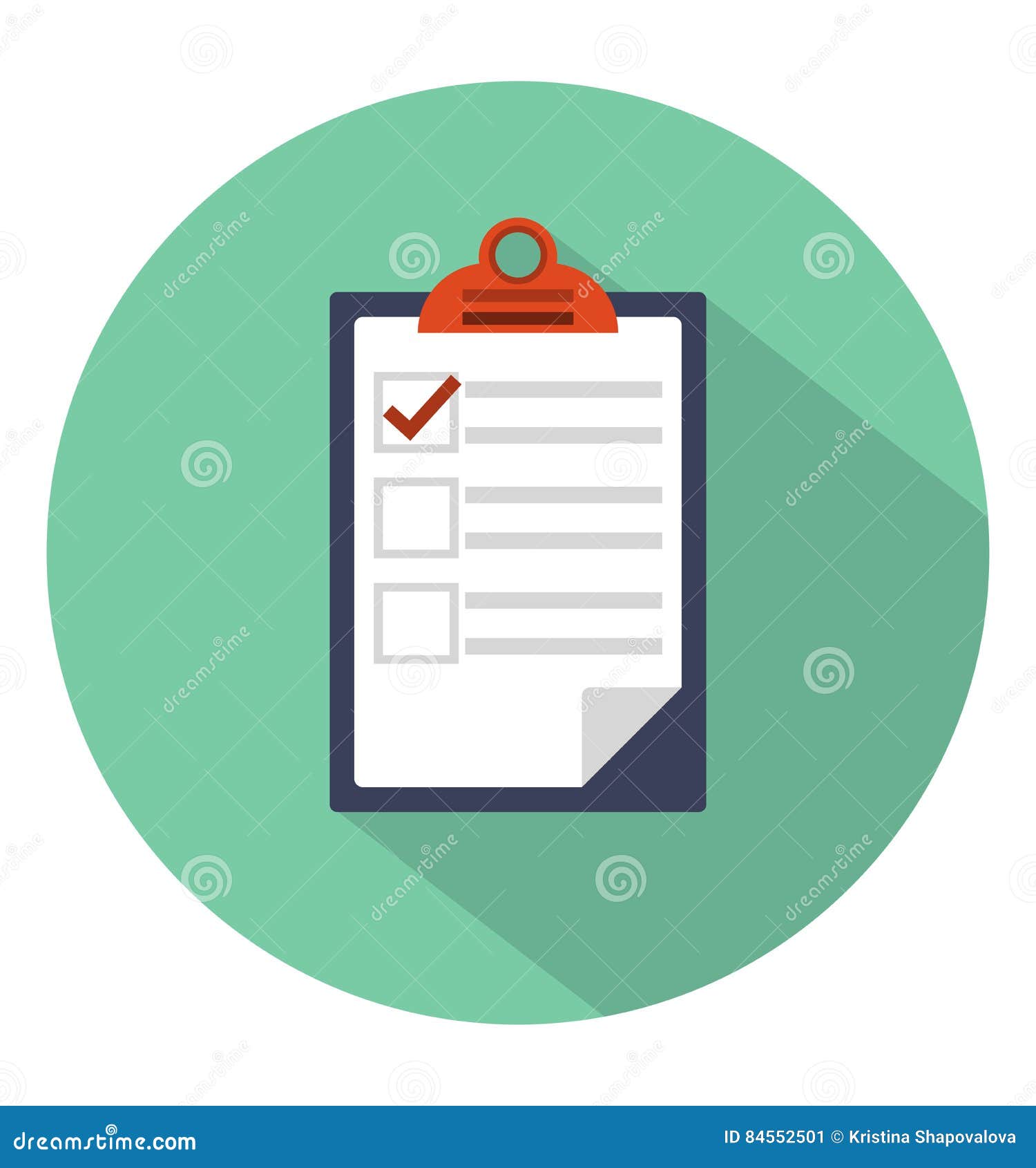 Checklist icon in circle. stock vector. Illustration of office - 84552501