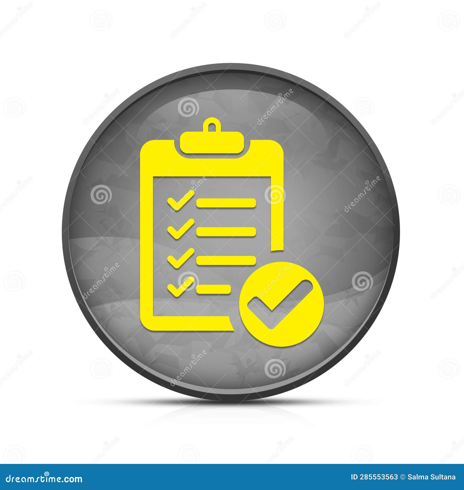 Checklist Icon on Classy Splash Black Round Button Illustration Stock ...
