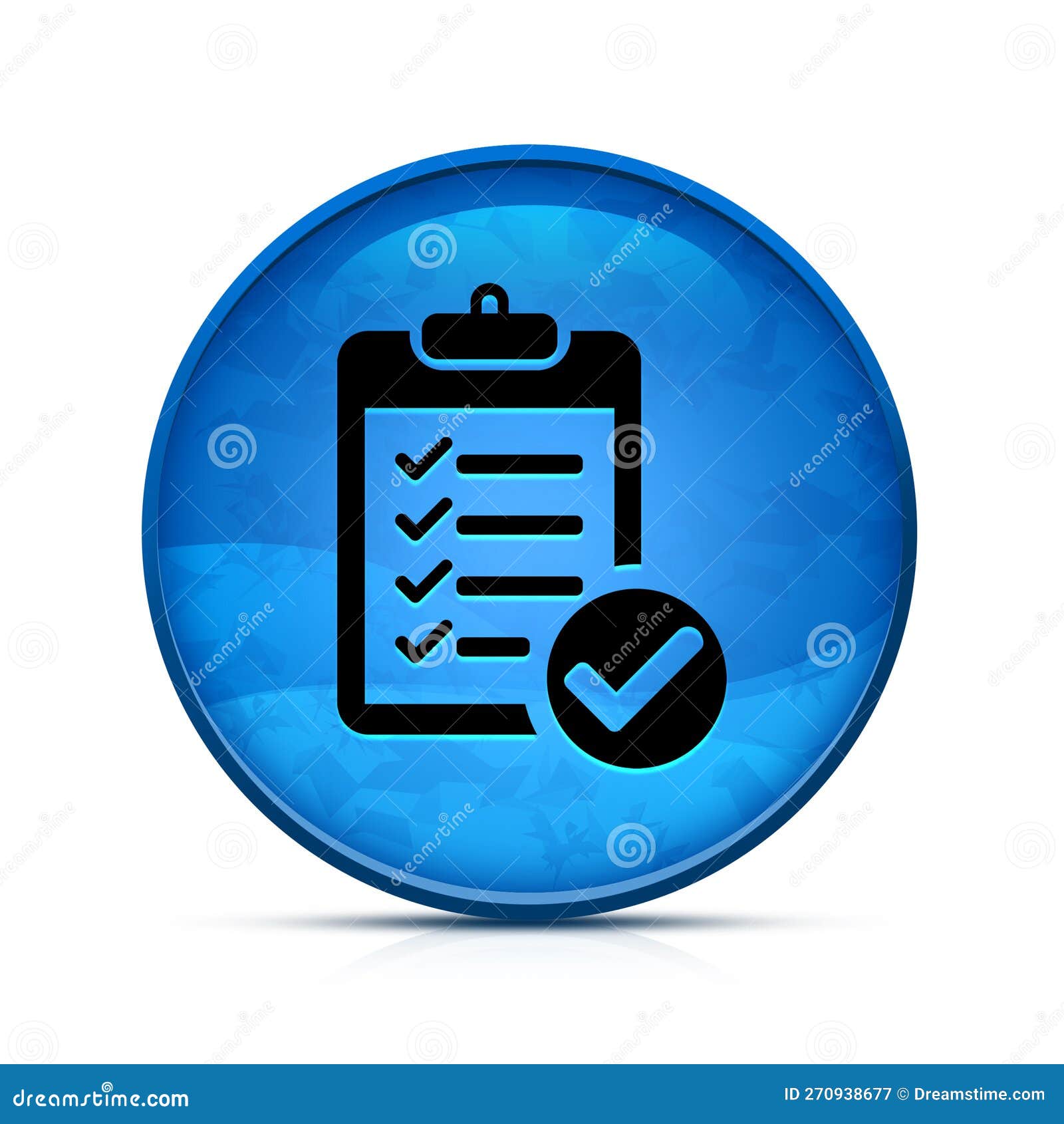 Checklist Icon on Classy Splash Blue Round Button Illustration Stock ...
