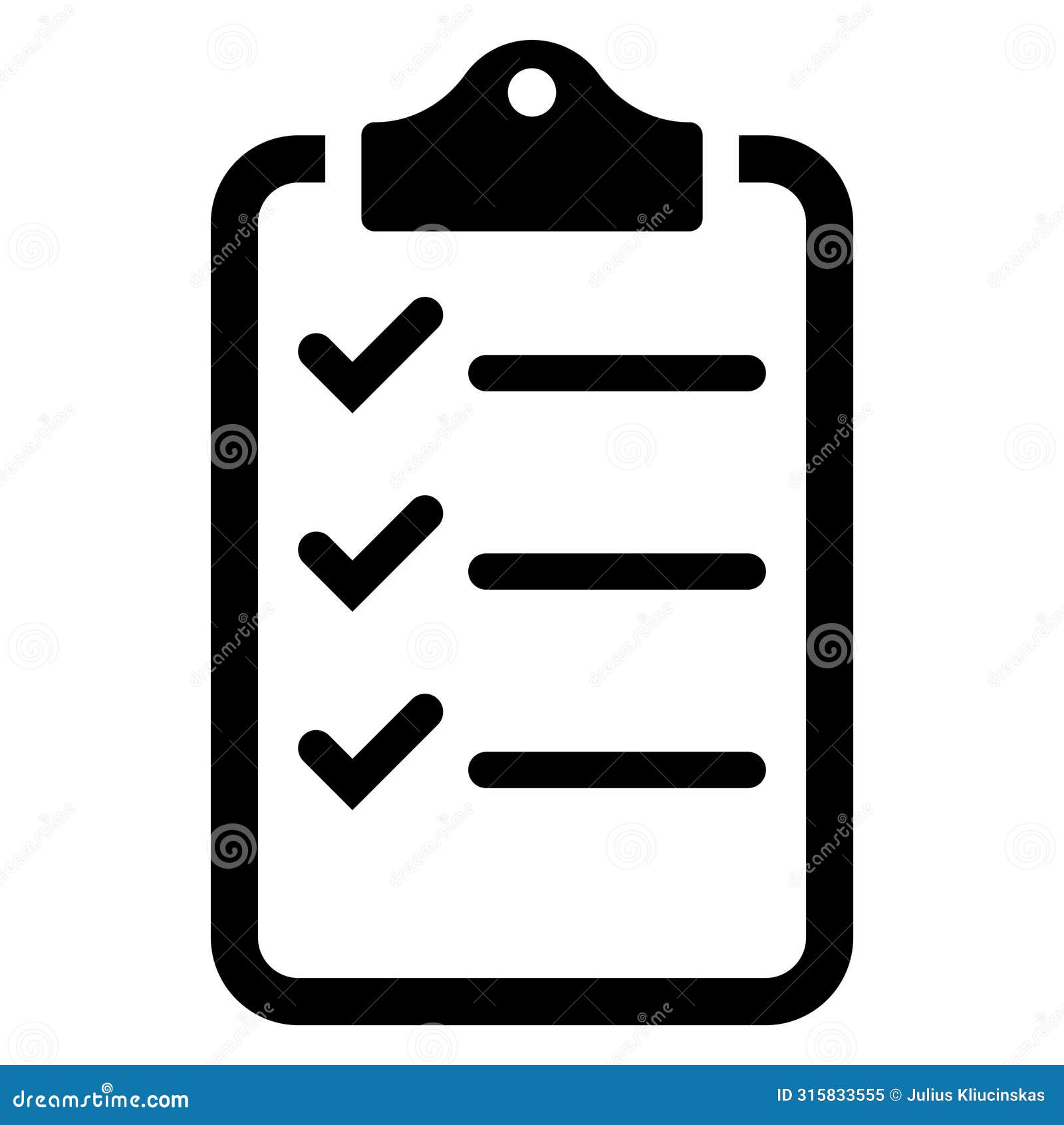 Checklist Icon. Clipboard Checklist or Document with Check Mark with ...