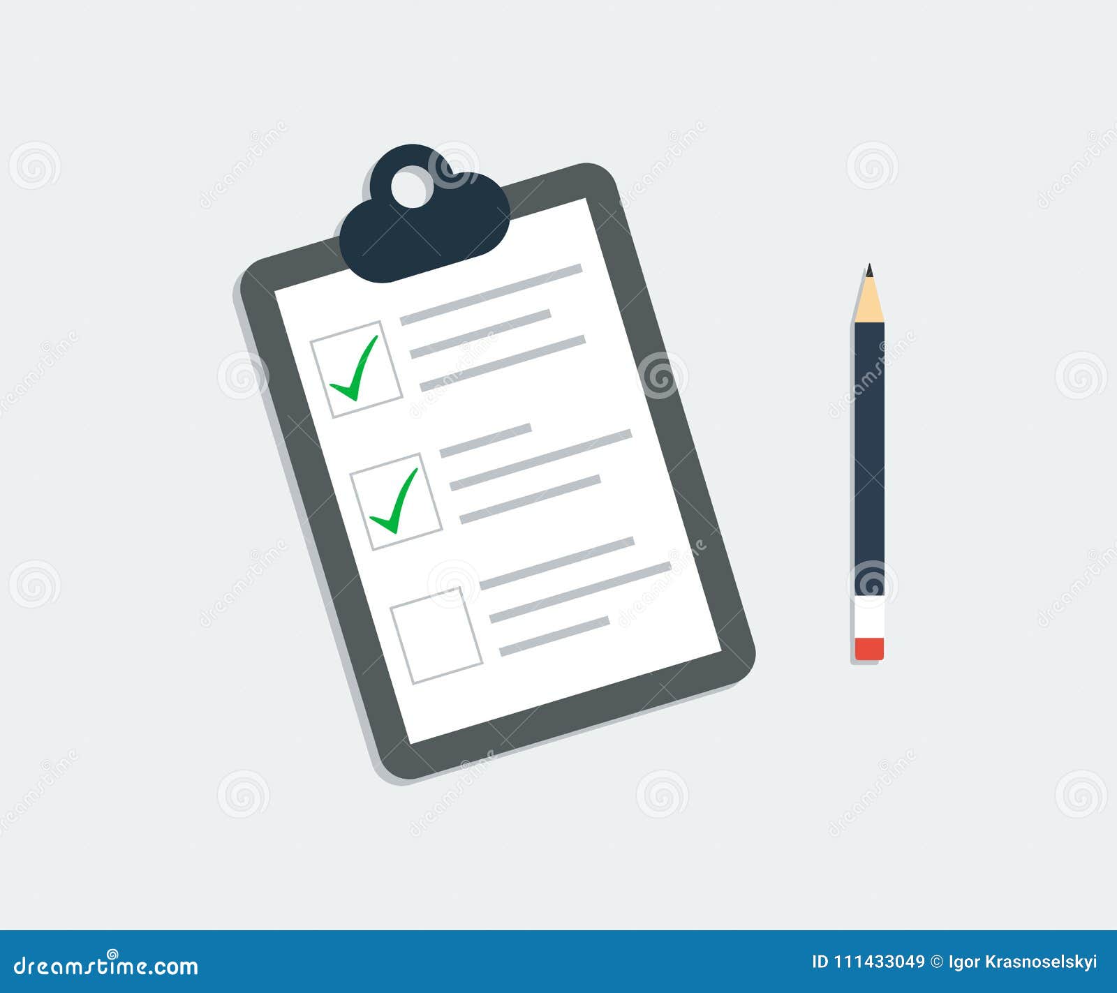 Checklist Icon. Clipboard Checklist with Pencil Stock Vector ...
