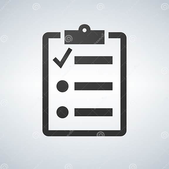 The Checklist Icon. Clipboard Symbol. Flat Vector Illustration. Stock ...