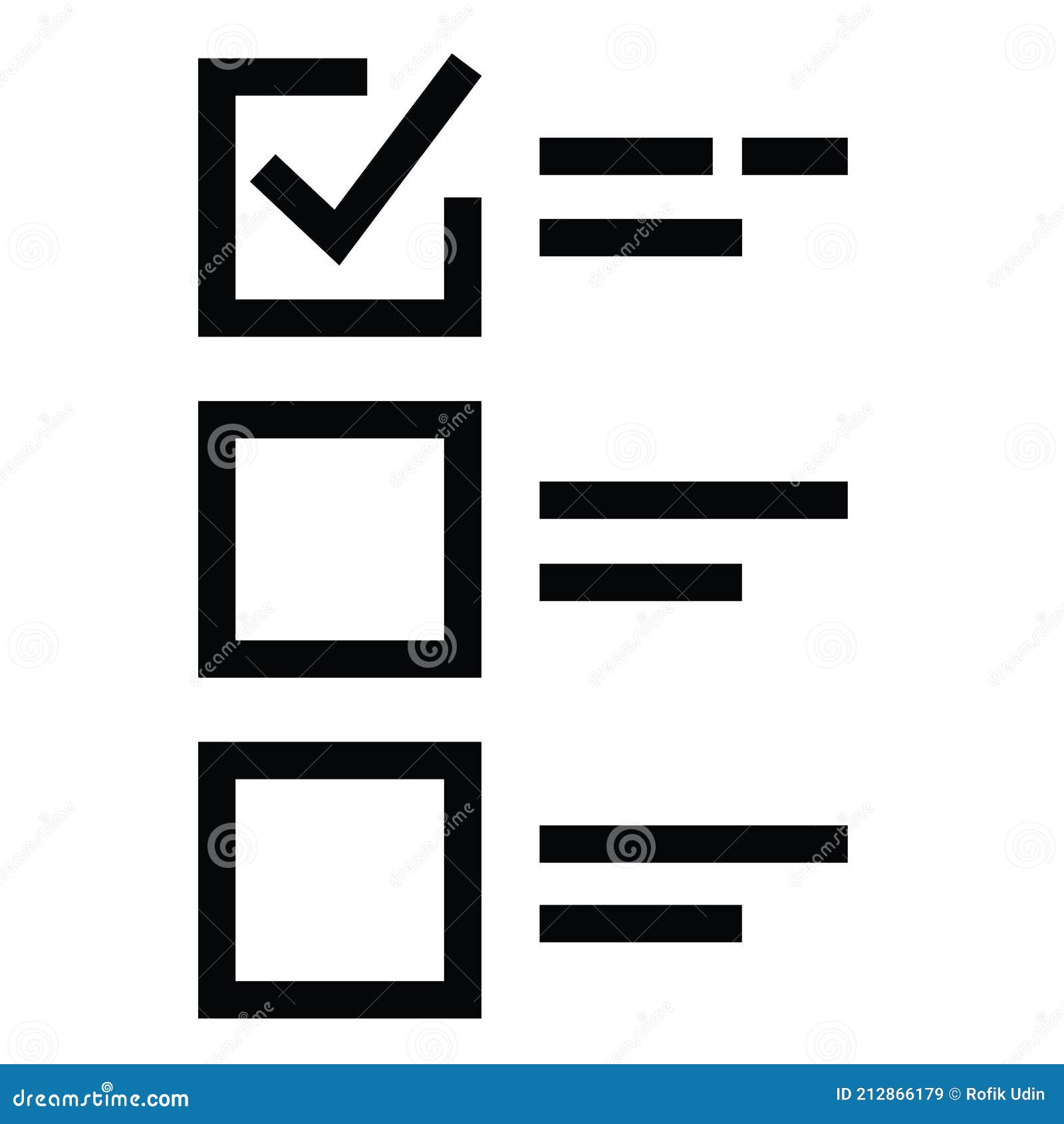 A Checklist Icon Design and Some Editable Text Boxes and Icons Stock ...