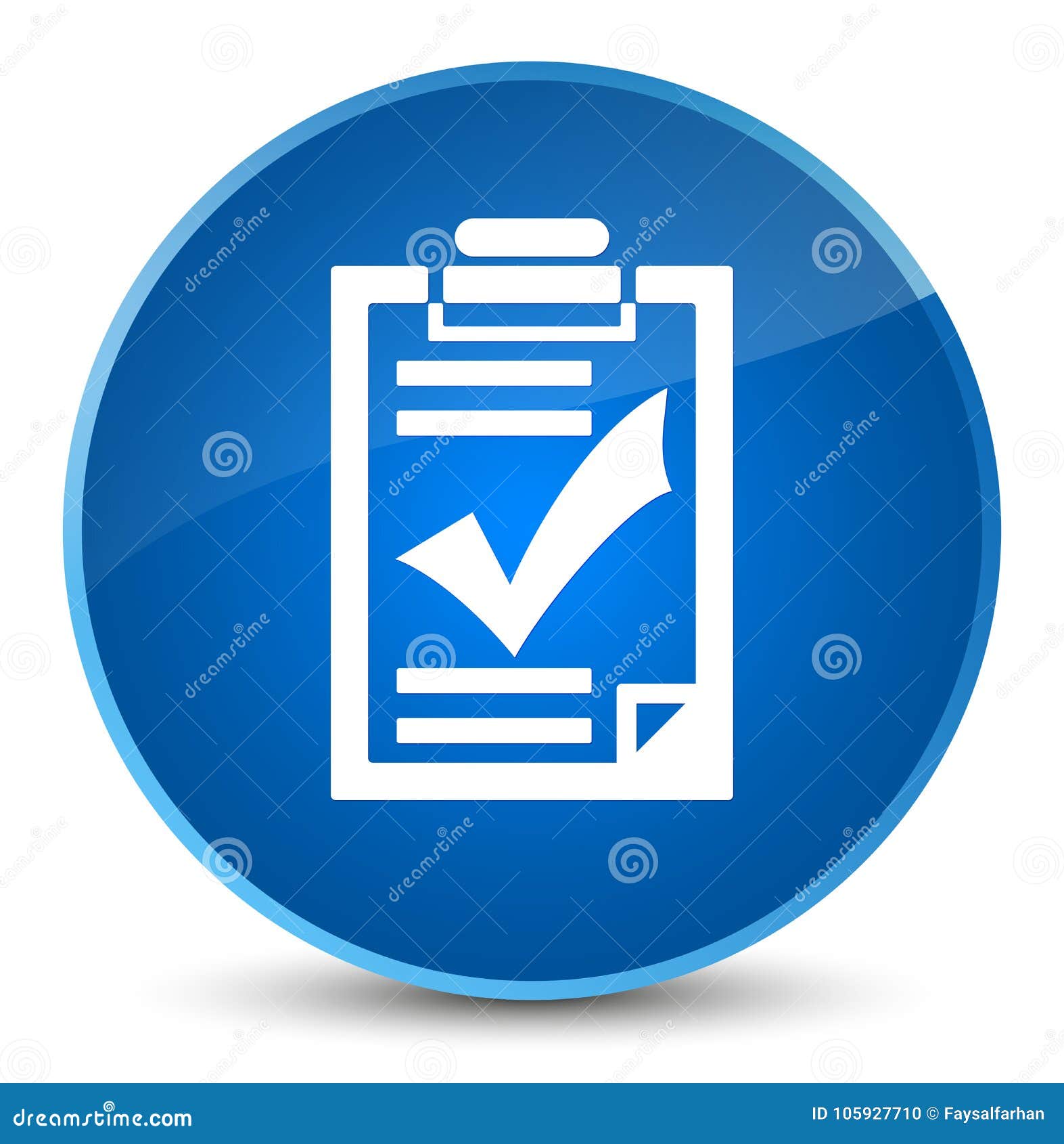 Checklist Icon Elegant Blue Round Button Stock Illustration ...