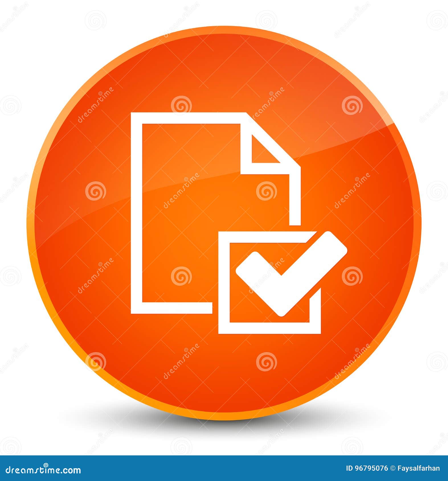 Checklist Icon Elegant Orange Round Button Stock Illustration ...