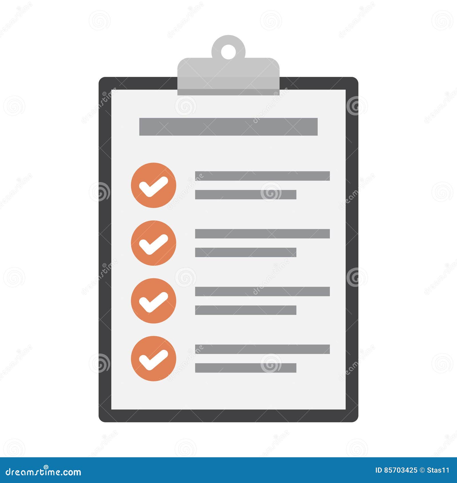Checklist Icon in a Flat Design on a White Background Stock ...
