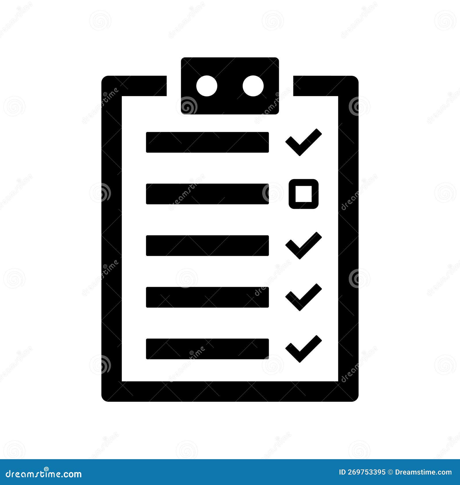 Checklist icon stock illustration. Illustration of paper - 269753395