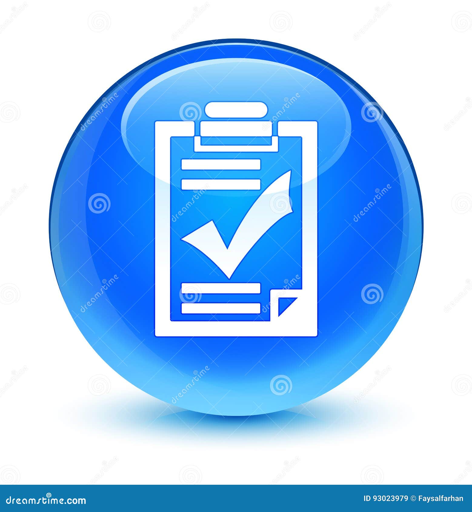 Checklist Icon Glassy Cyan Blue Round Button Stock Illustration ...