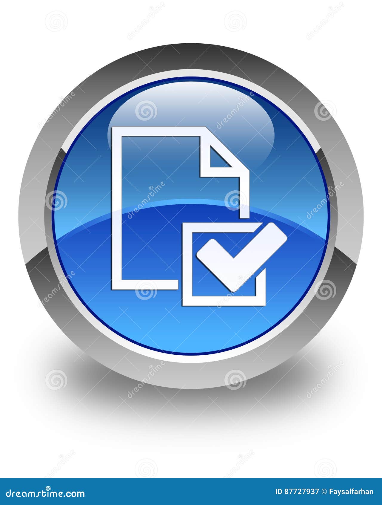 Checklist Icon Glossy Blue Round Button Stock Illustration ...