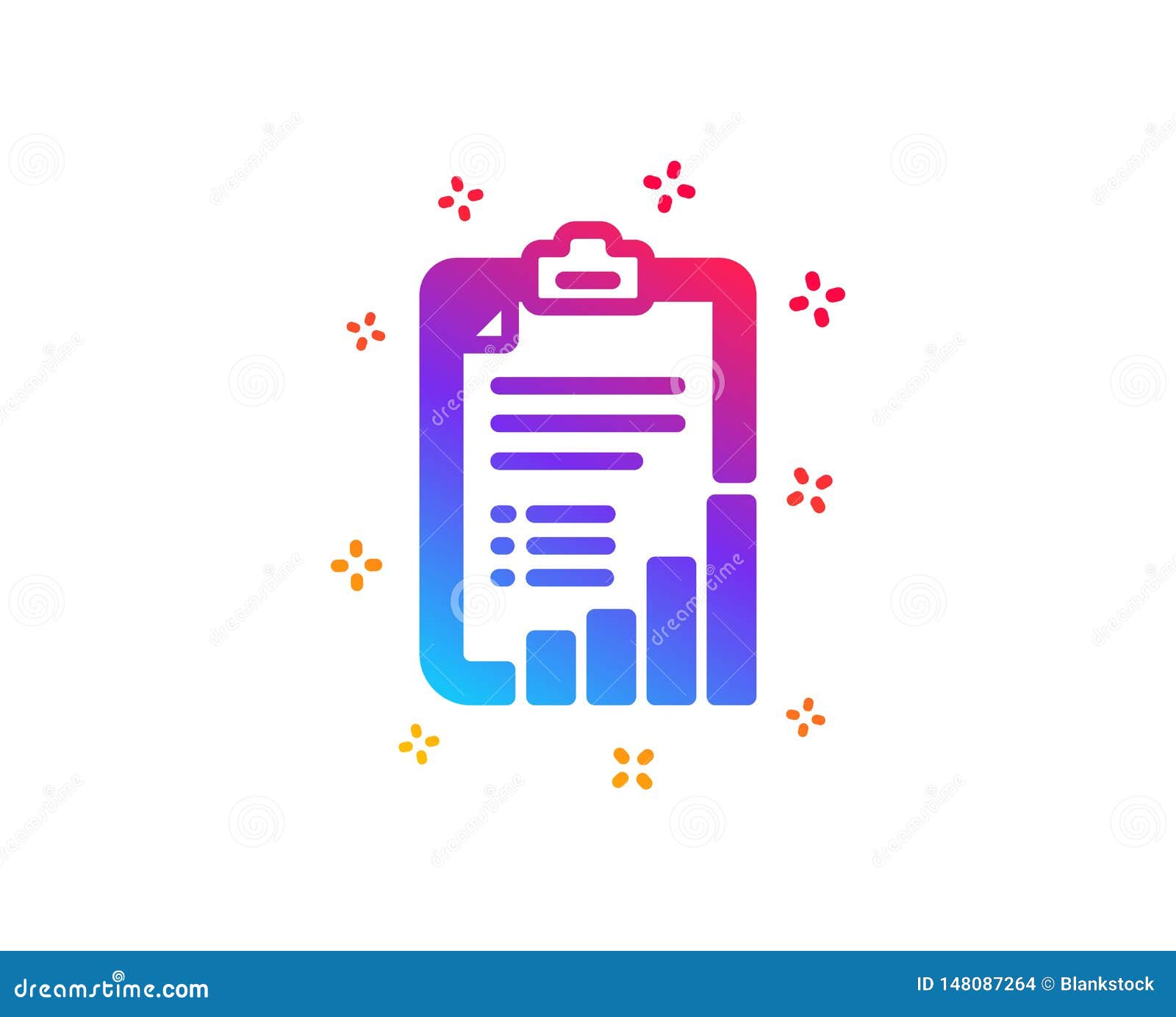 Checklist Icon. Graph Chart Sign. Vector Stock Vector - Illustration of ...