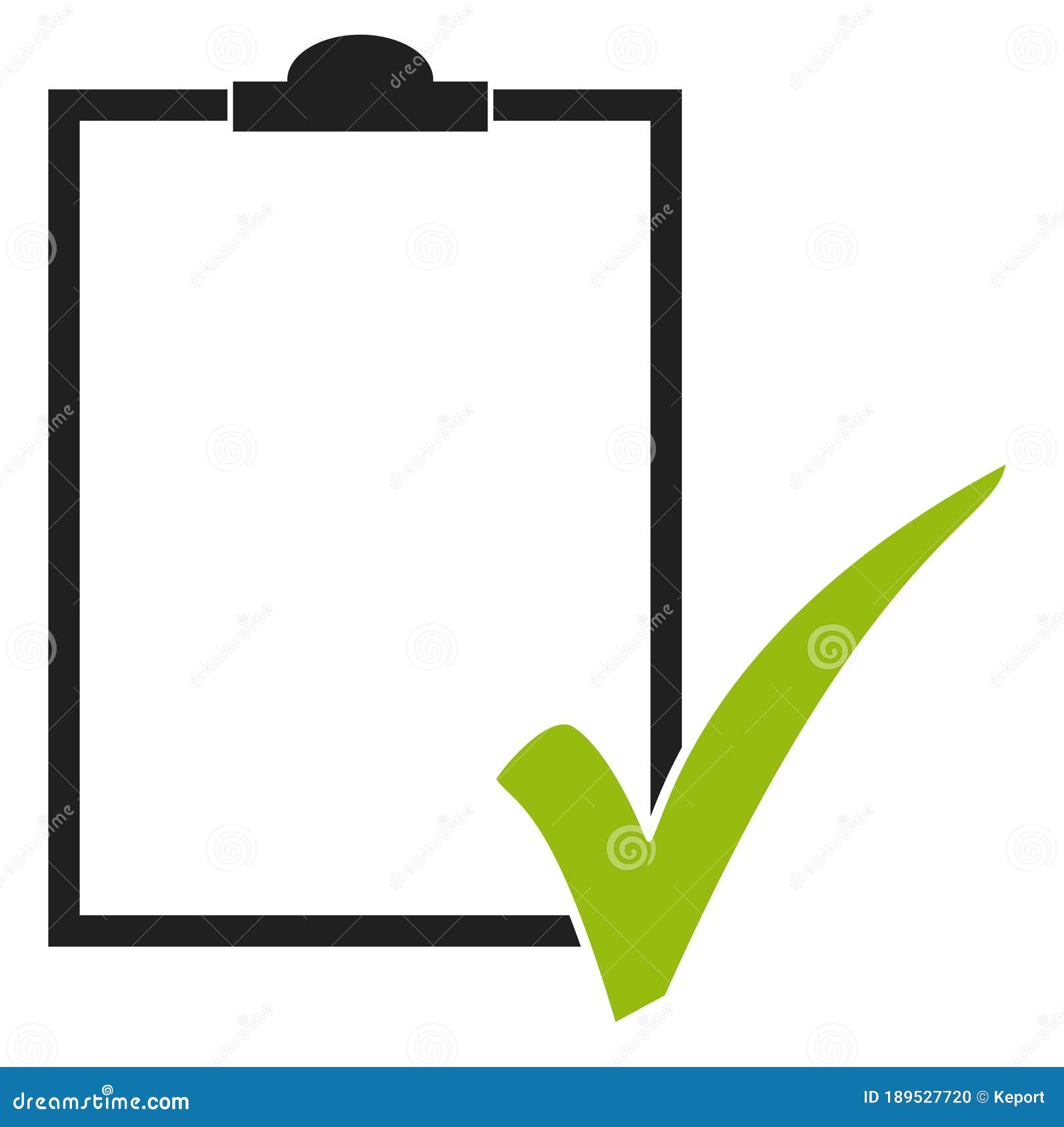 Checklist Icon with Green Check Mark Stock Illustration - Illustration ...