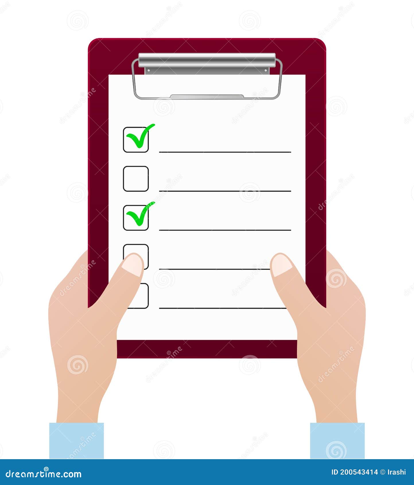 Checklist icon with hands stock vector. Illustration of sign - 200543414