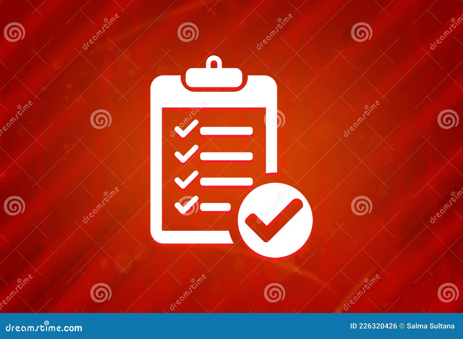 Checklist Icon Isolated on Abstract Red Gradient Magnificence ...