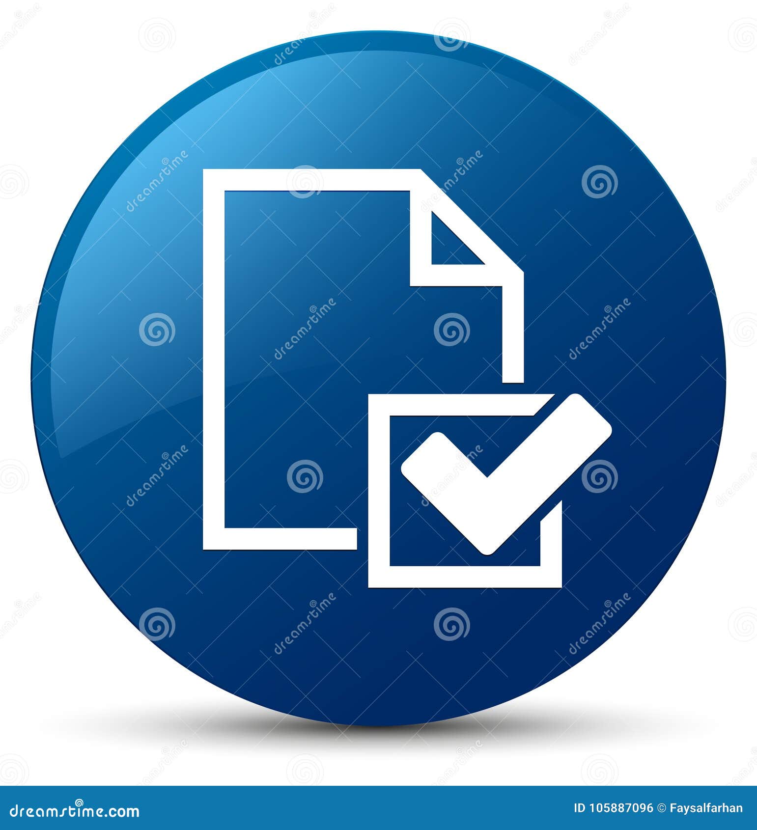 Checklist Icon Blue Round Button Stock Illustration - Illustration of ...