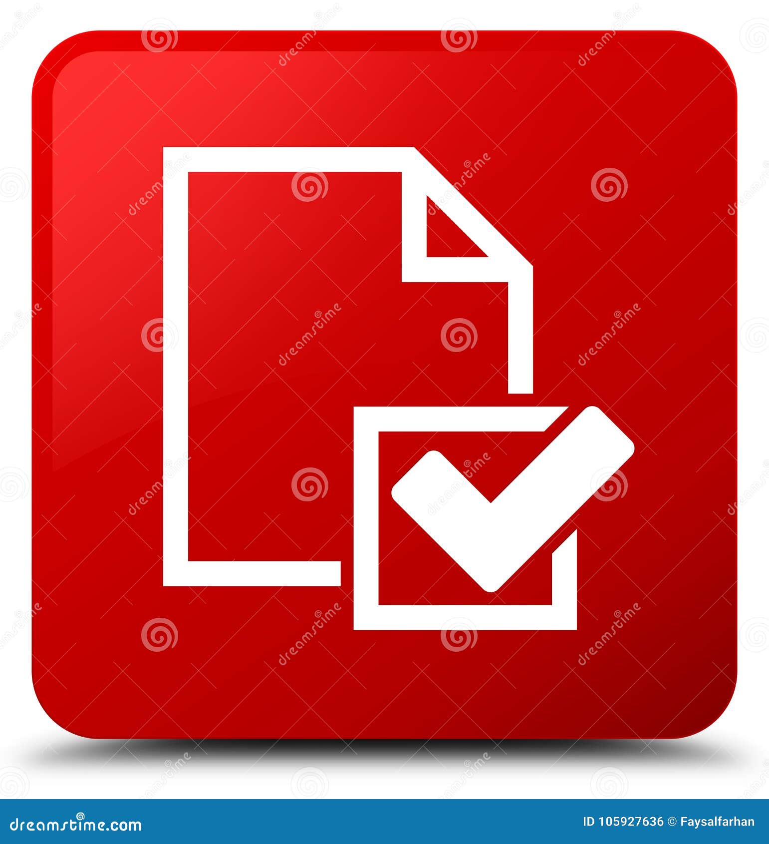Checklist Icon Red Square Button Stock Illustration - Illustration of ...
