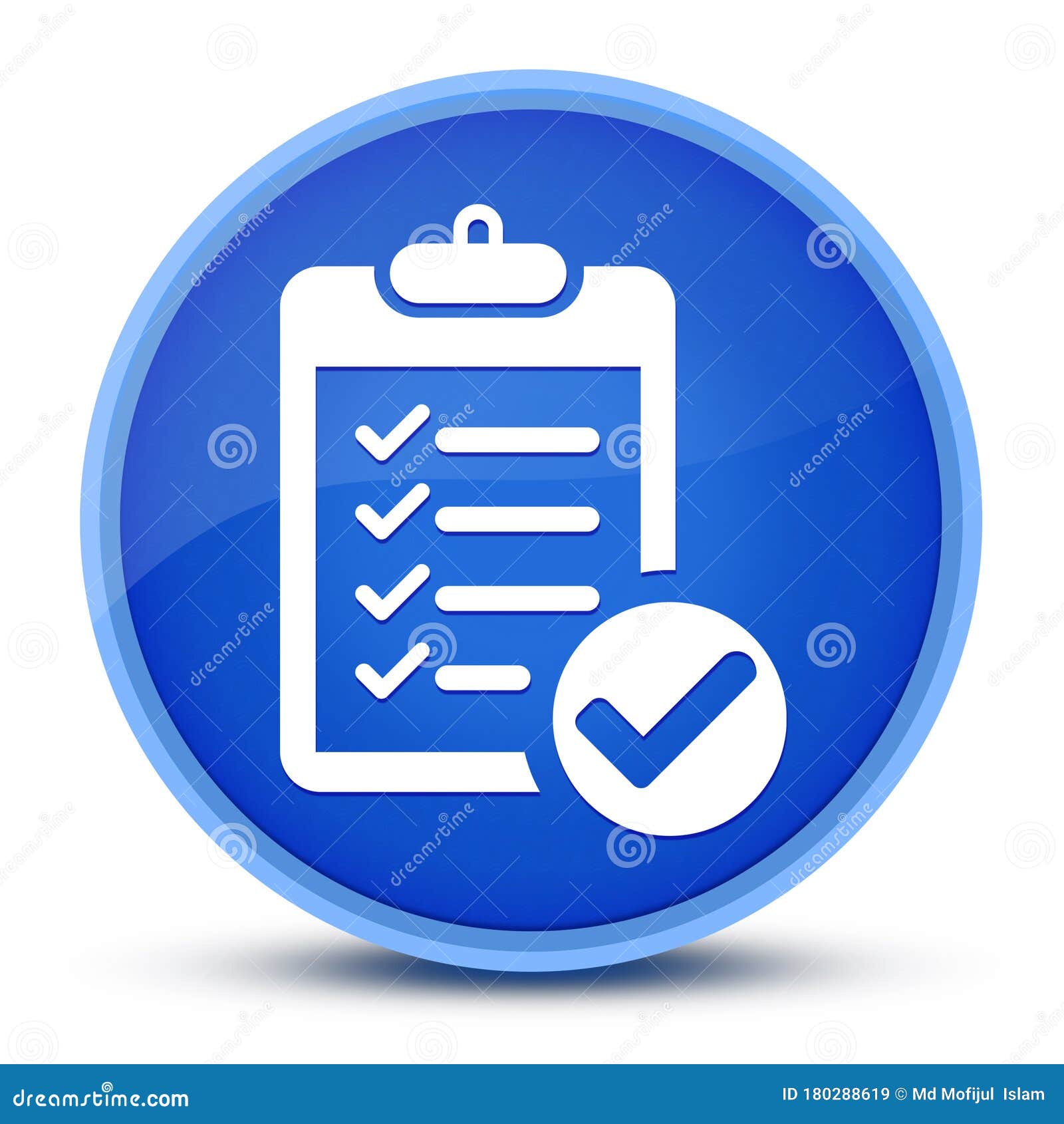 Checklist Icon Isolated on Special Blue Round Button Abstract Stock ...