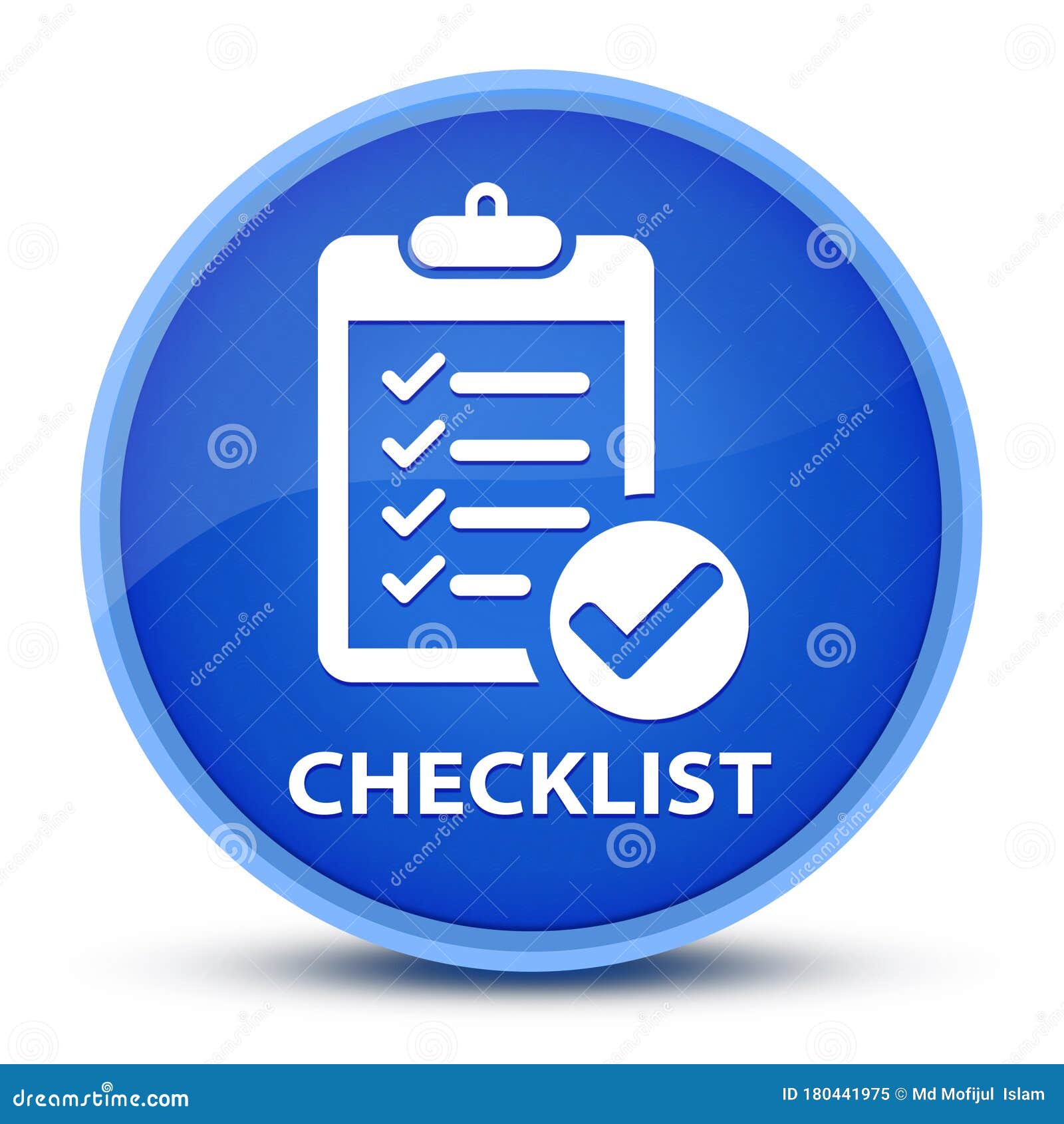 Checklist Icon Isolated on Special Blue Round Button Abstract Stock ...