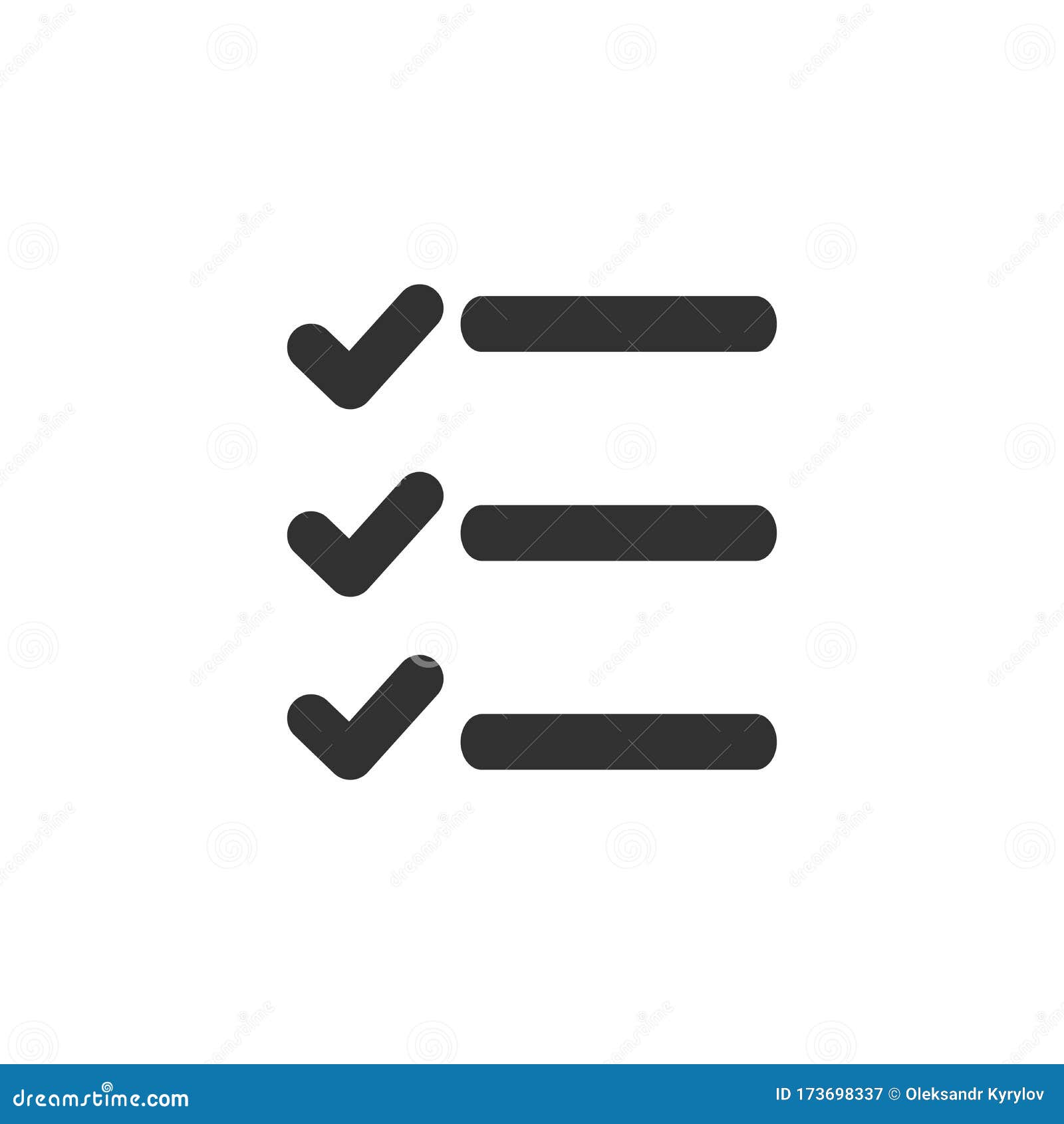 Checklist Icon, List Symbol. Check Mark Icon. Design for Software Apps ...