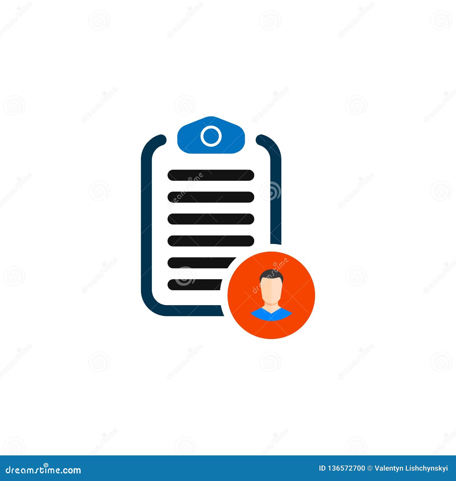 Checklist with Icon Man. Vector Simple Symbol EPS10 Stock Illustration ...