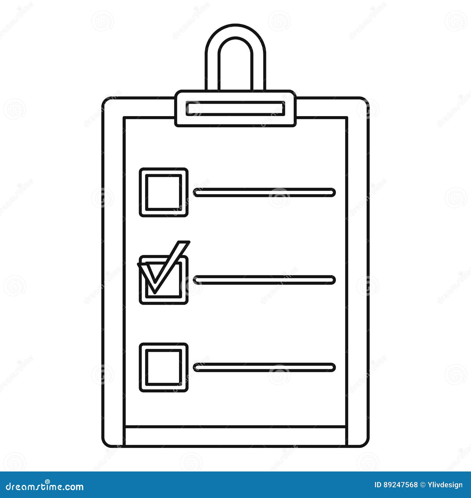 Checklist Icon, Outline Style Stock Vector - Illustration of book, mark ...