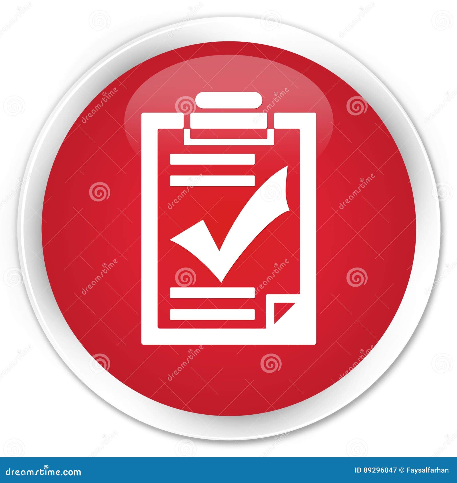 Checklist Icon Premium Red Round Button Stock Illustration ...