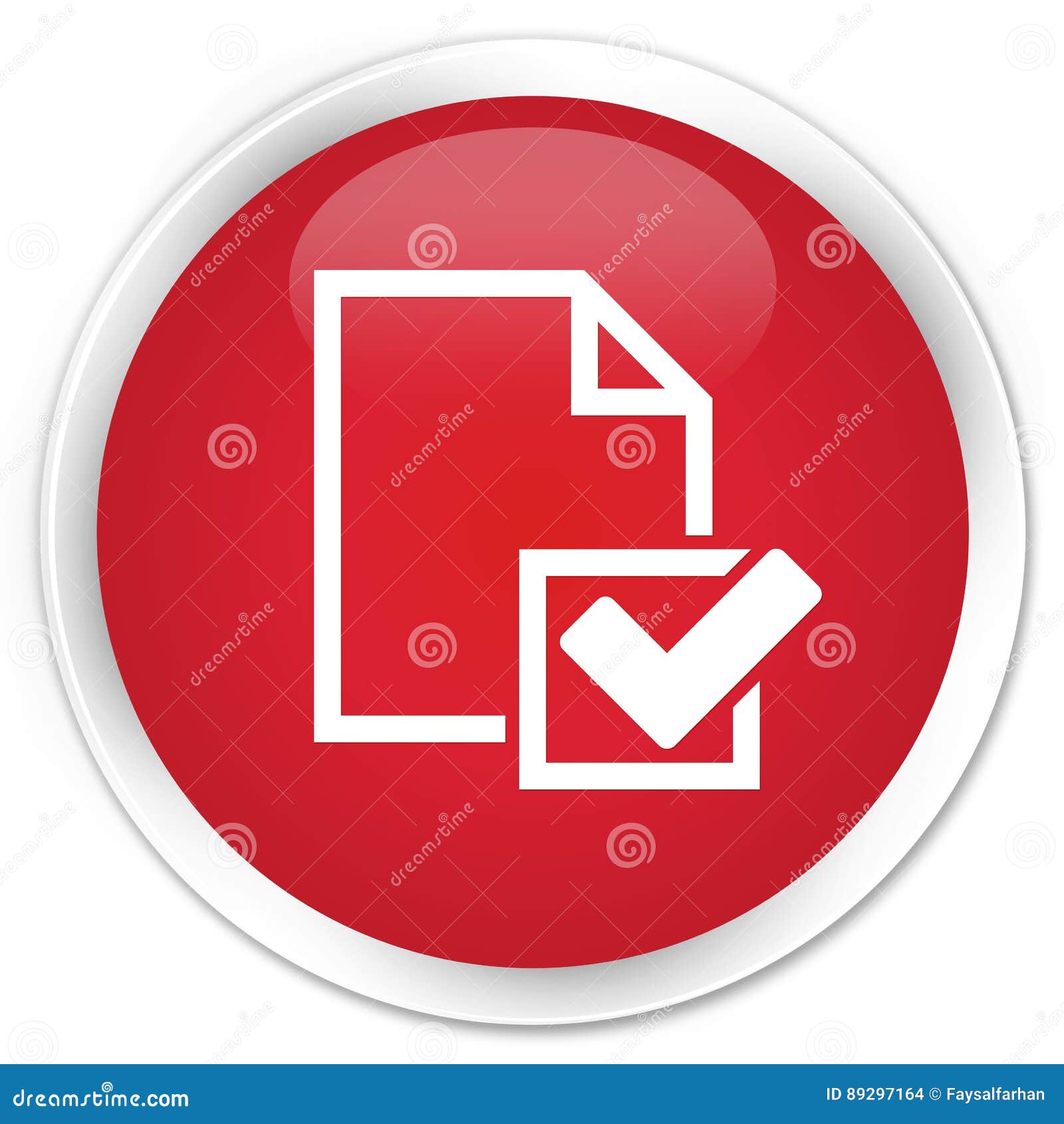 Checklist Icon Premium Red Round Button Stock Illustration ...