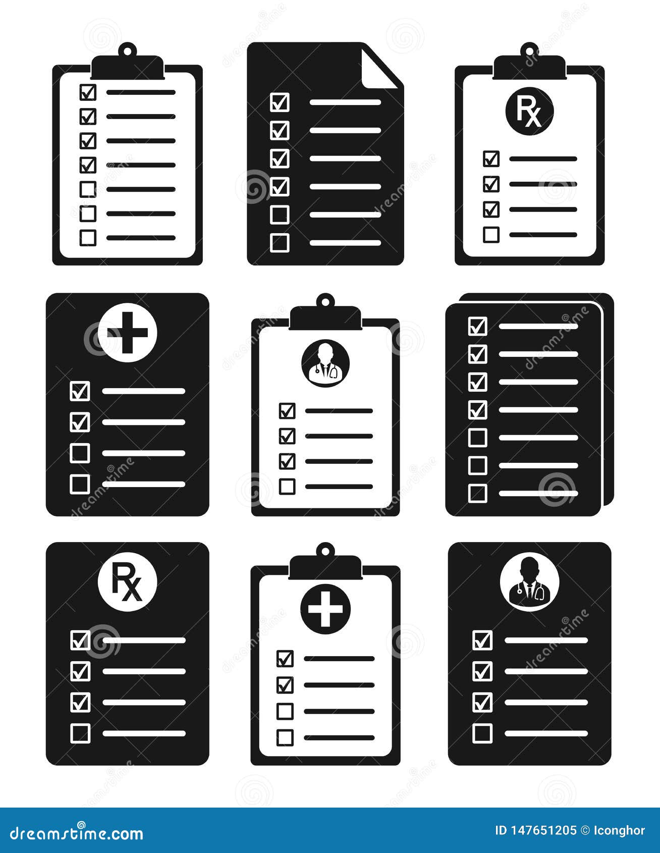 Checklist Icon set. stock vector. Illustration of clipboard - 147651205