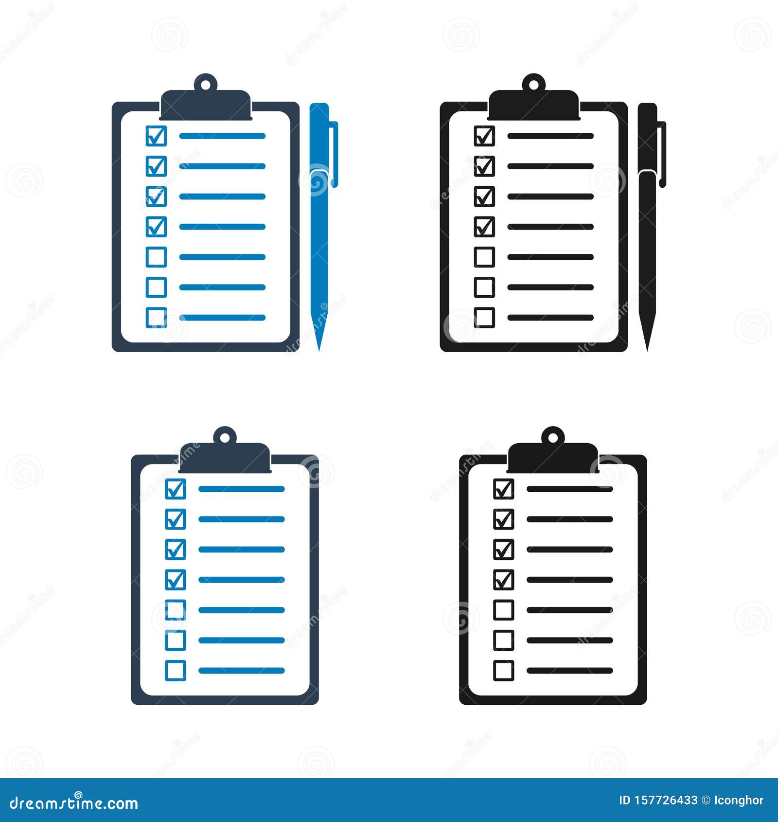 Checklist Icon set. stock vector. Illustration of vector - 157726433