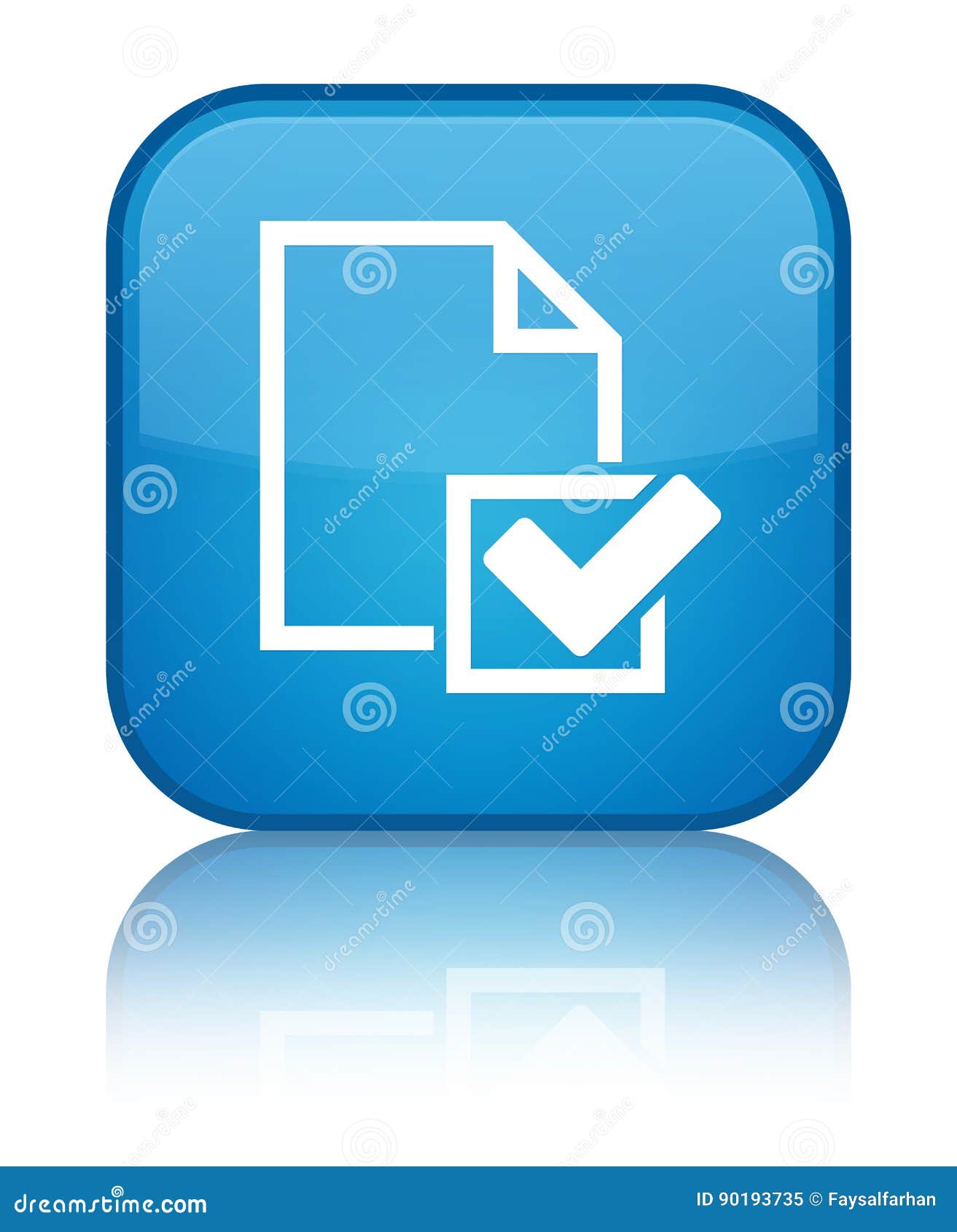 Checklist Icon Special Cyan Blue Square Button Stock Illustration ...