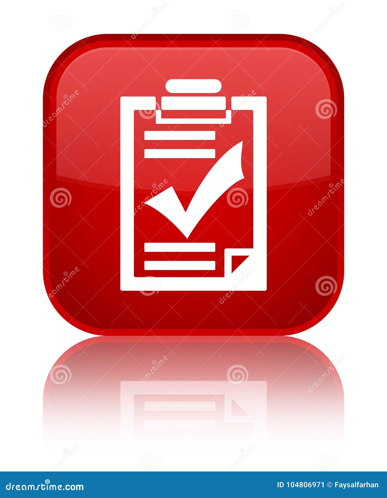 Checklist Icon Special Red Square Button Stock Illustration ...