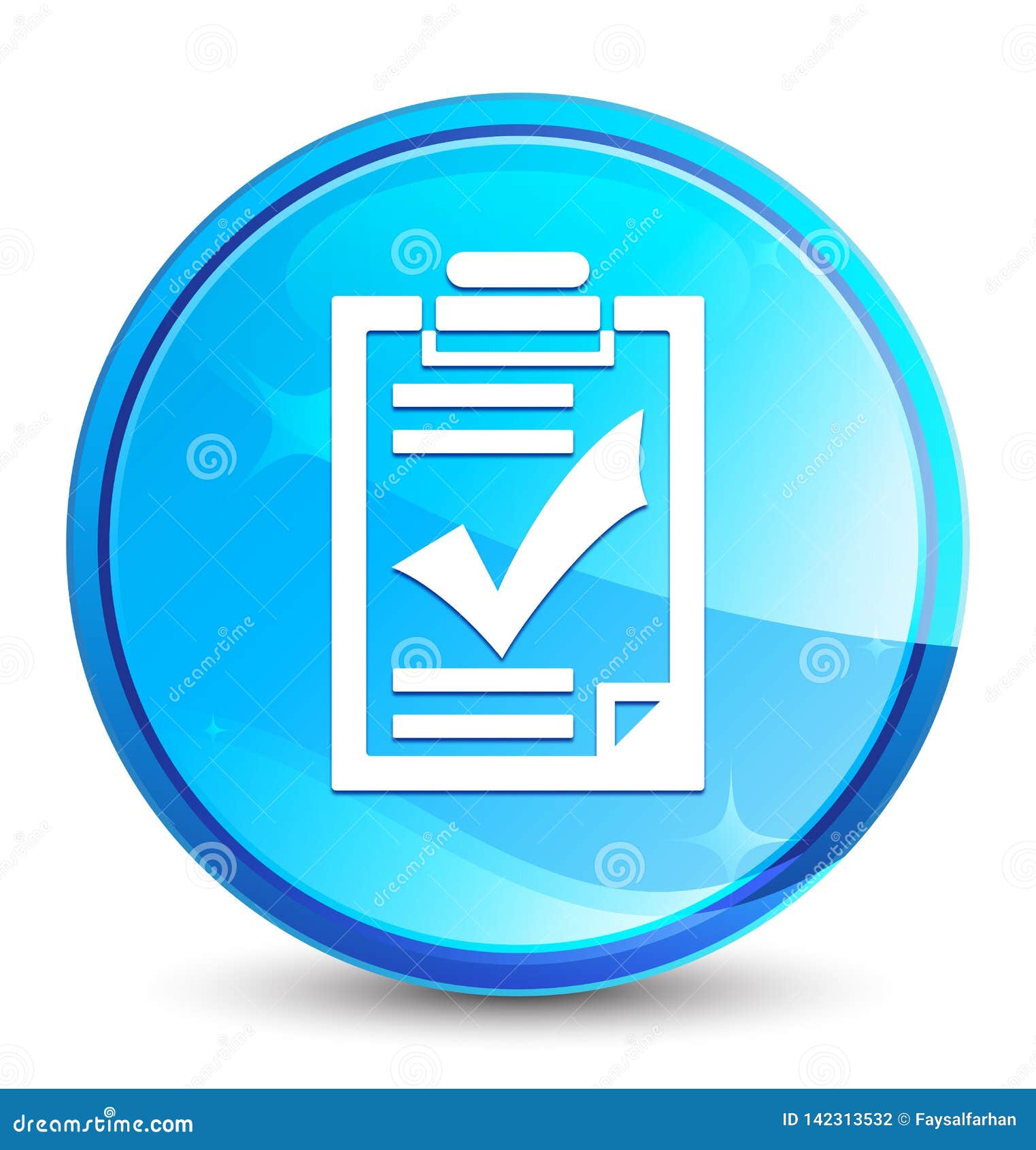 Checklist Icon Splash Natural Blue Round Button Stock Vector ...