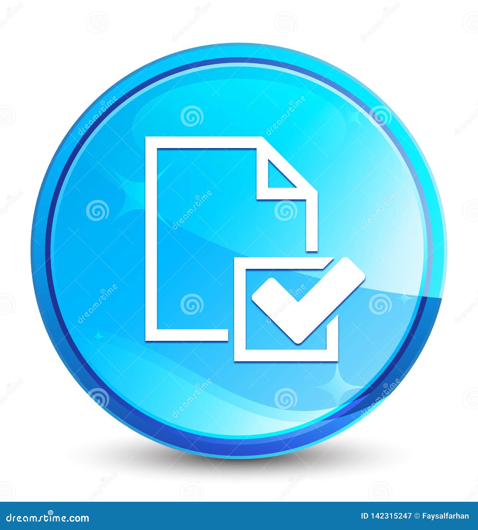 Checklist Icon Splash Natural Blue Round Button Stock Vector ...