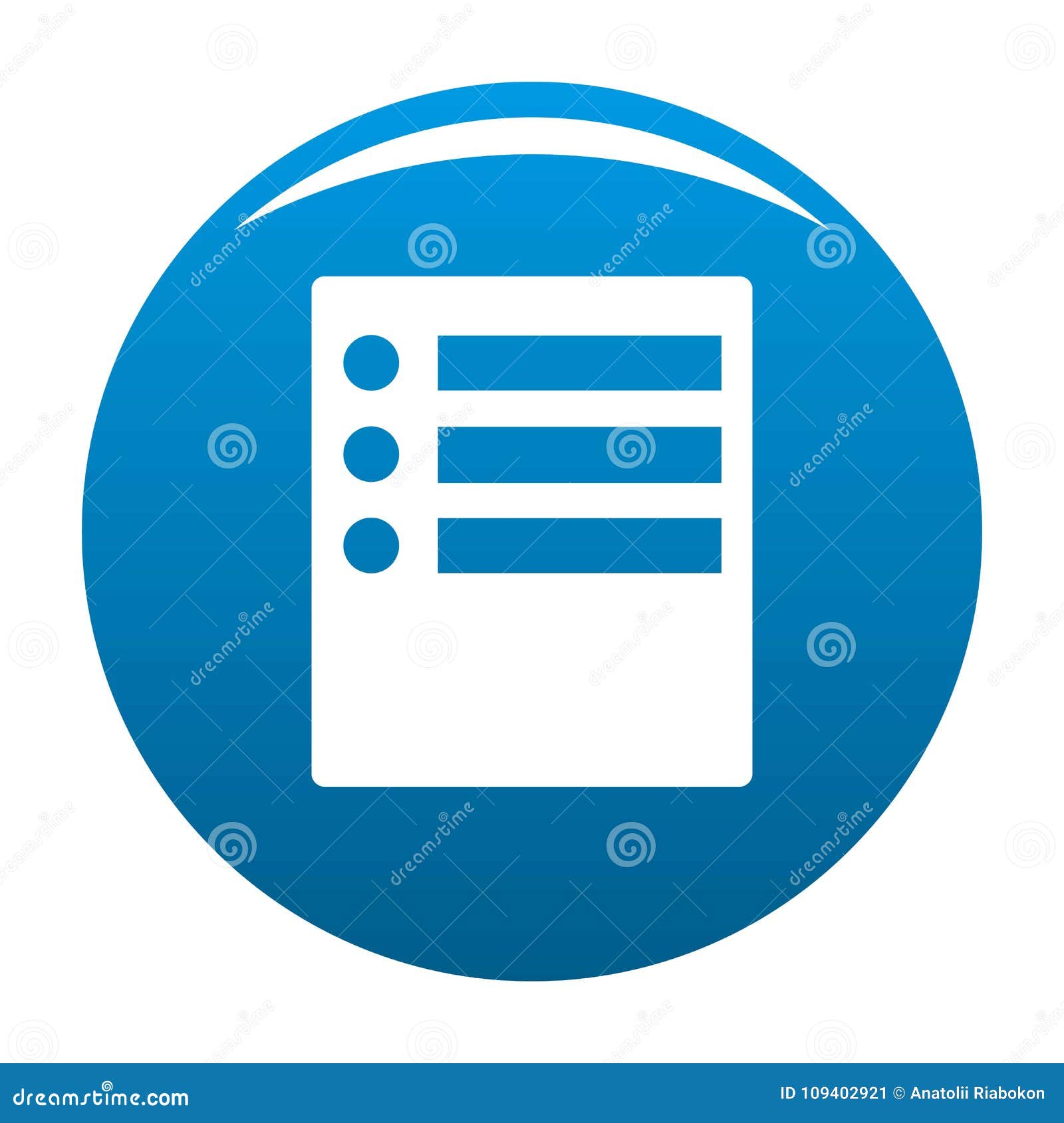 Checklist icon blue vector stock vector. Illustration of list - 109402921